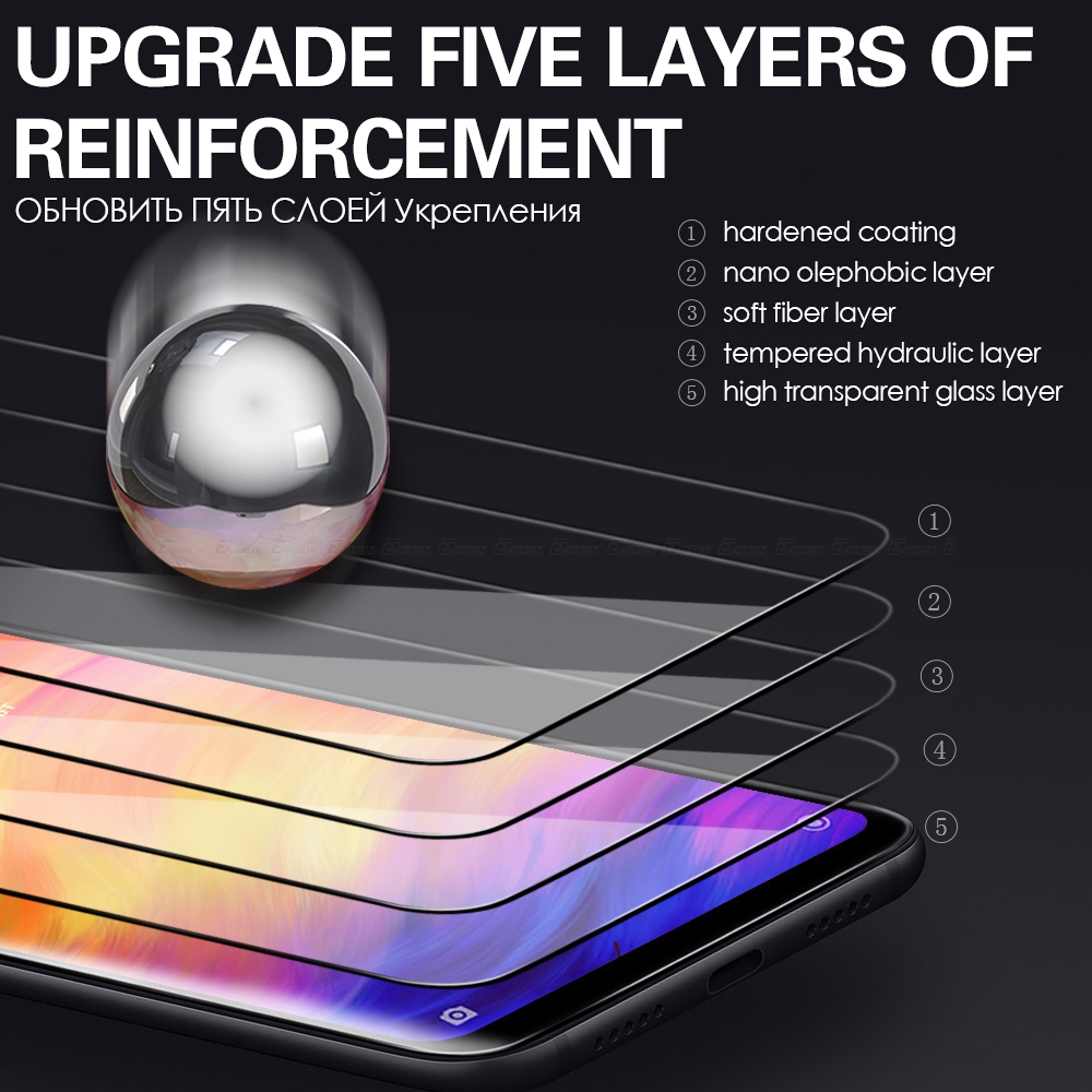 5D Curved Edge Tough Film Full Cover Tempered Glass Screen Protector ...