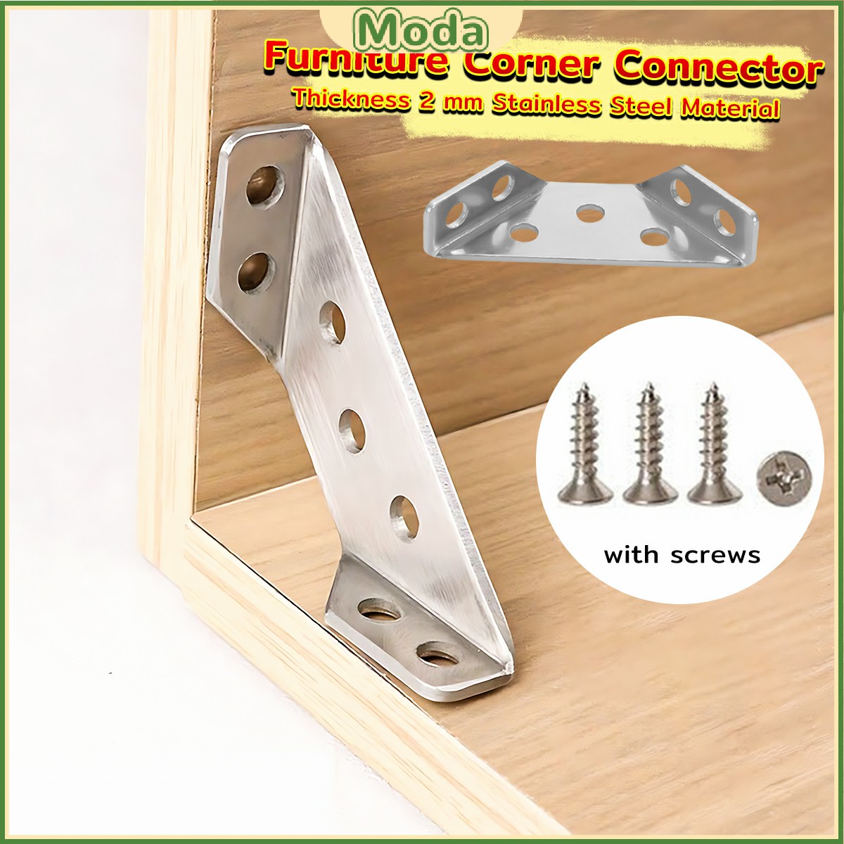 Moda Stainless Steel Corner Braces Furniture Fastener Joint Corner ...