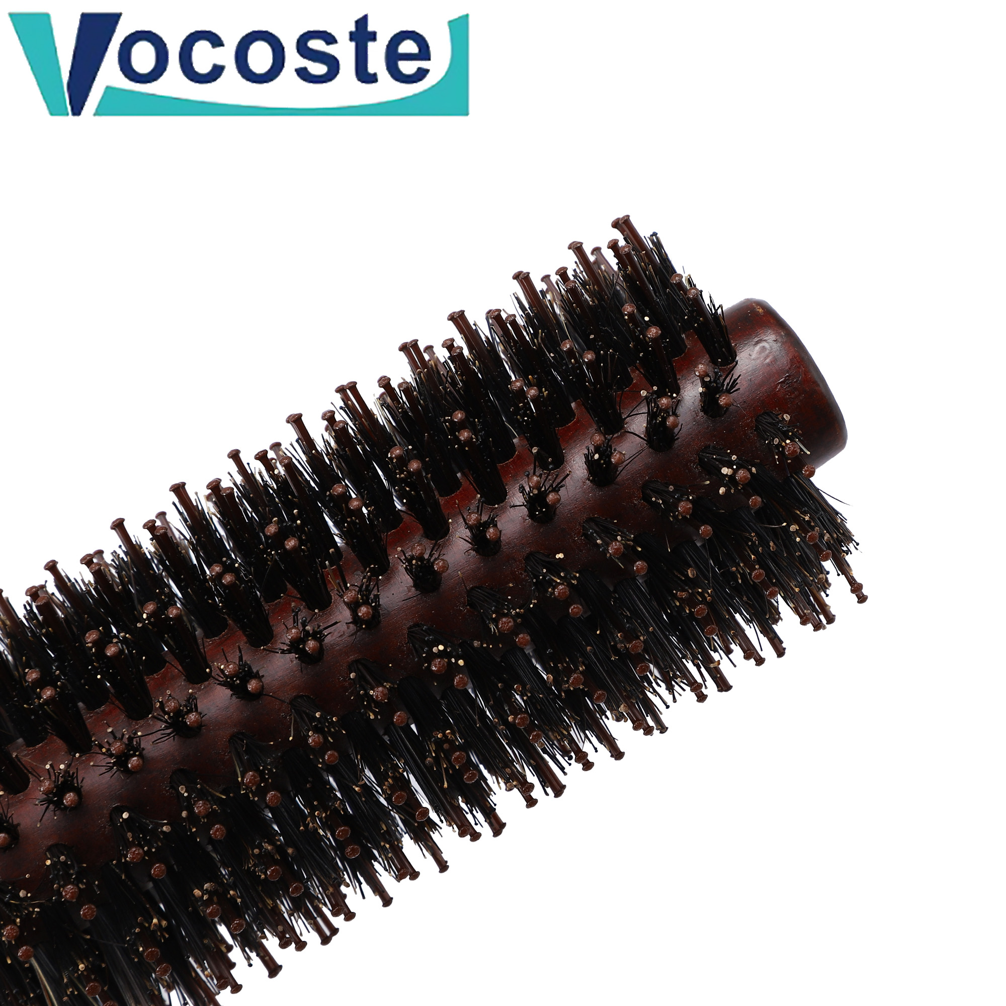 VOCOSTE Professional Hair Roller Round Combs Wood Handle Bristle Hair ...