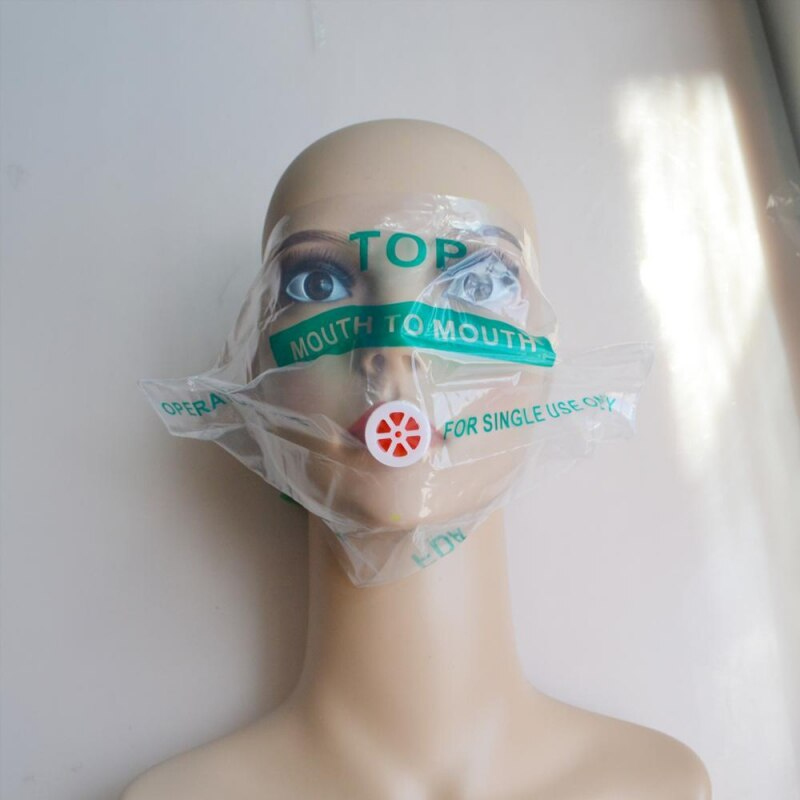 First Aid Face Mask Shield Disposable CPR Resuscitator Mask Breathing ...