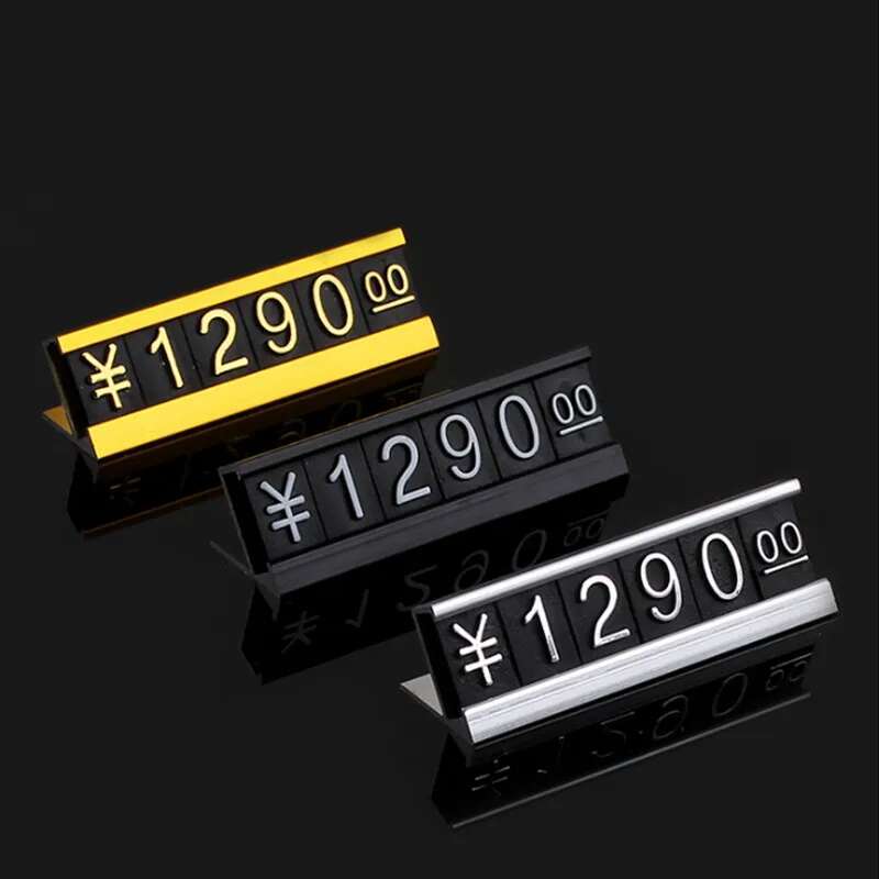 10 Sets Adjustable Price Display Tag Label 4.9*1.7 Cm Number Labels ...