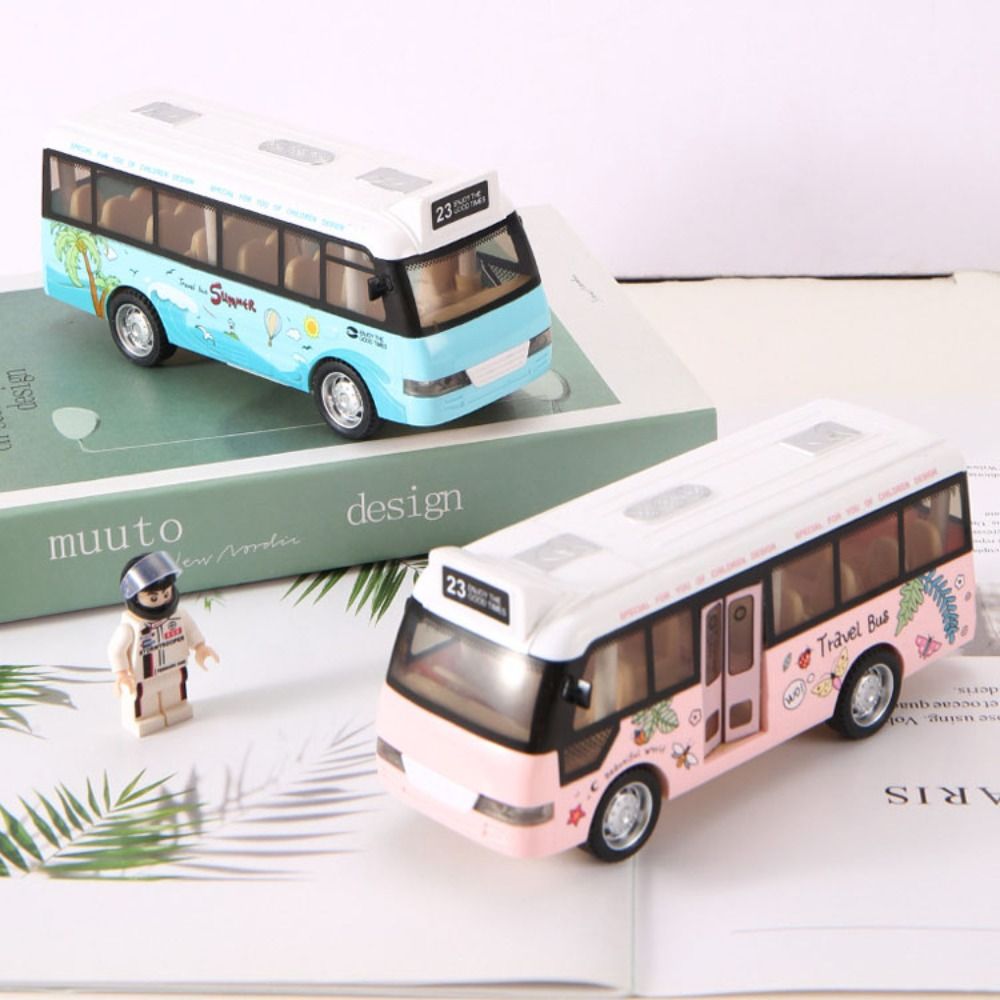 Educational Toys 4 Wheels Tour Bus Model ABS Alloy Simulate Car Model ...