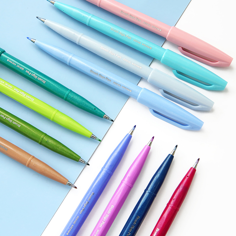 【The Quiet Page】1pc New Color Pentel Brush Sign Pens Fude Touch Pen ...
