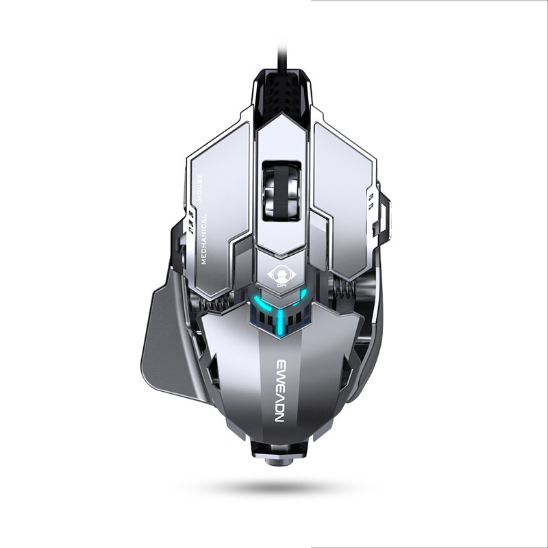 Mechanical Metal Gaming Mouse Ergonomic RGB Backlight Gamer Mice 12800 ...