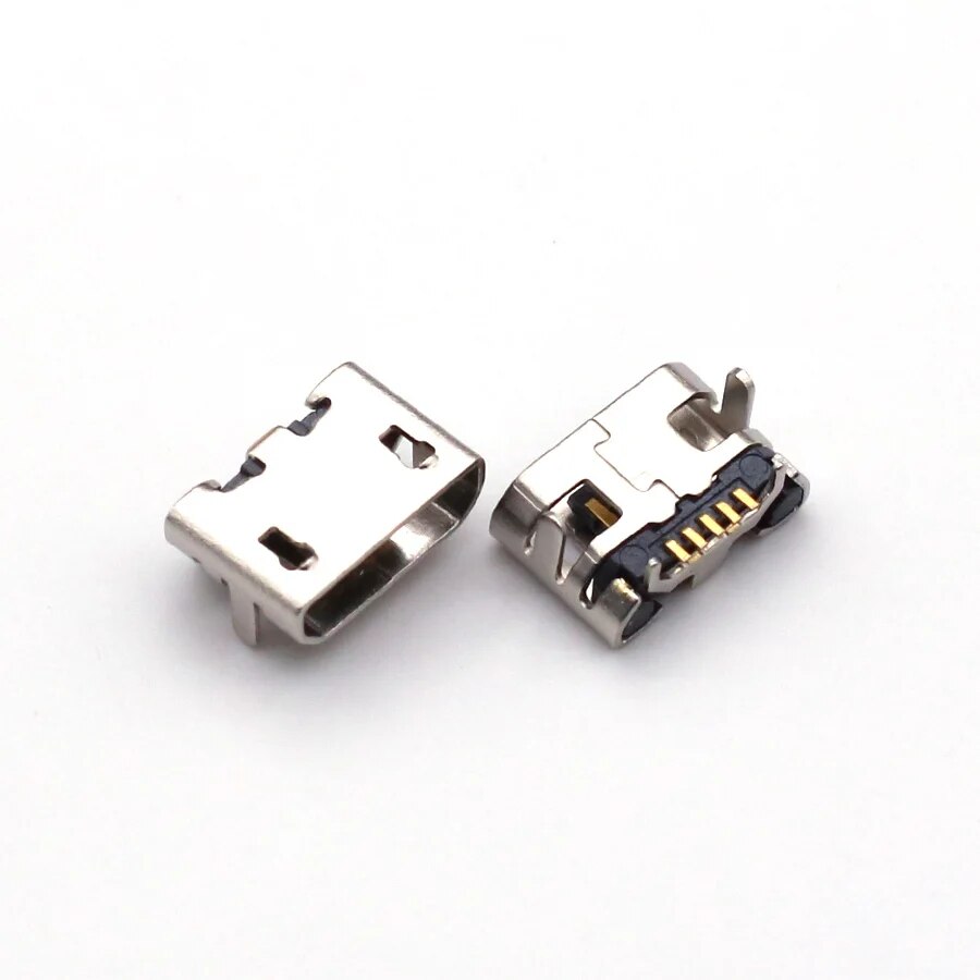 100pcs Micro USB 5pin no side Ox horn female usb socket Flat mouth four ...