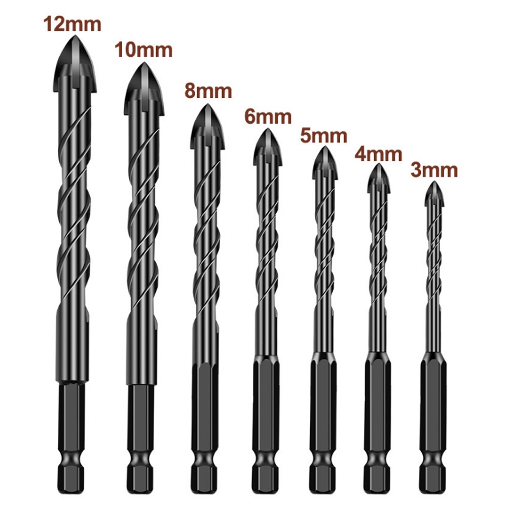 7pcs Mata Bor Granit 3-12mm Mata Bor Drill Multifungsi Mata Bor Cross ...