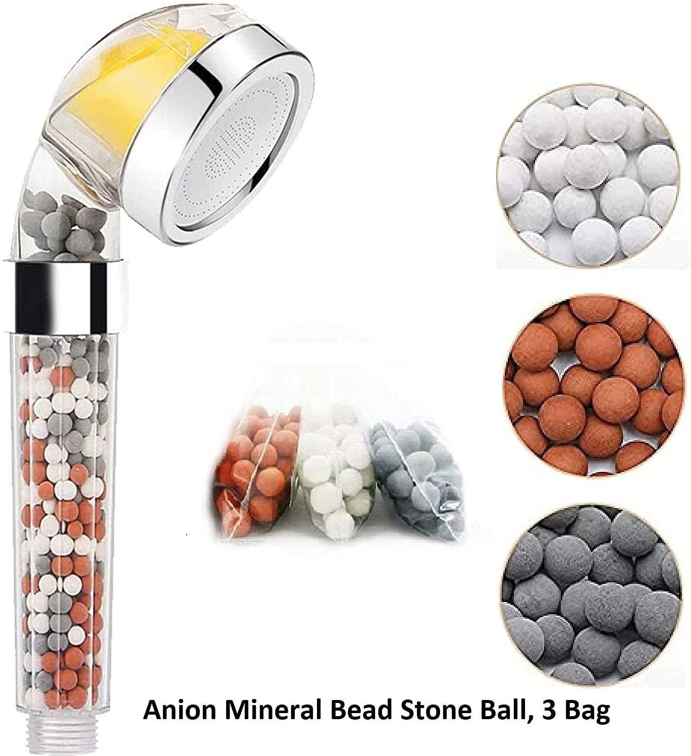 Shower Replacement Beads Filter Energy Anion Mineralized Negative Ions ...