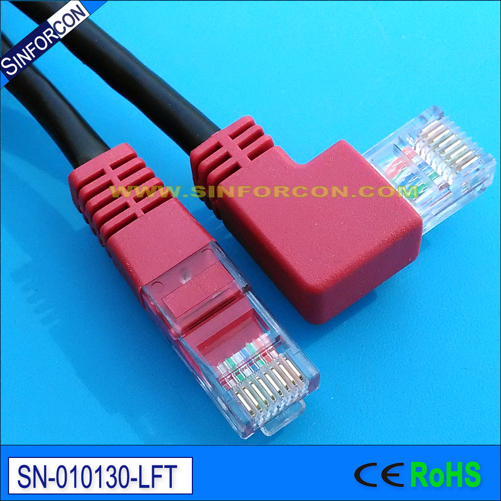 left side angled l shape rj45 ethernet jumper cable 5e patch cord l ...