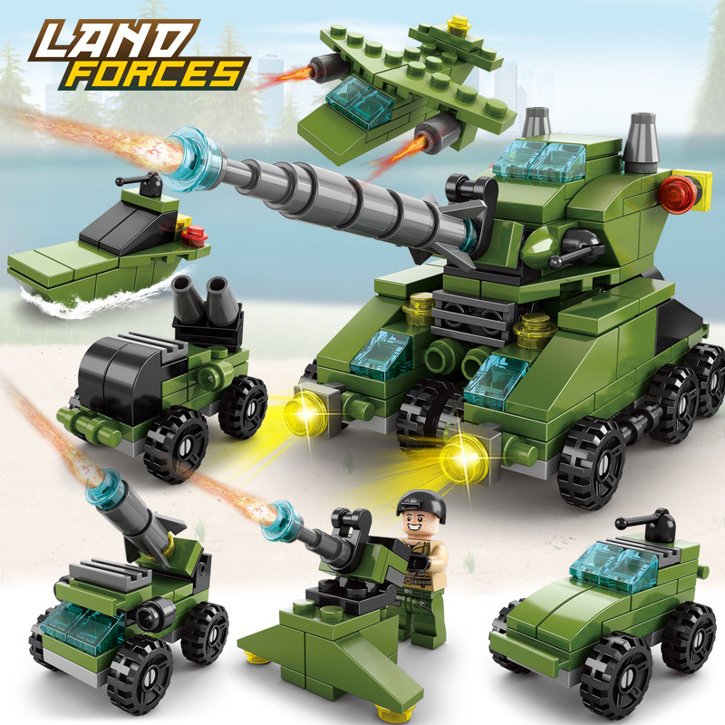 6 in 1 Building Block Car Small Particles Fire Brigade Police Military ...