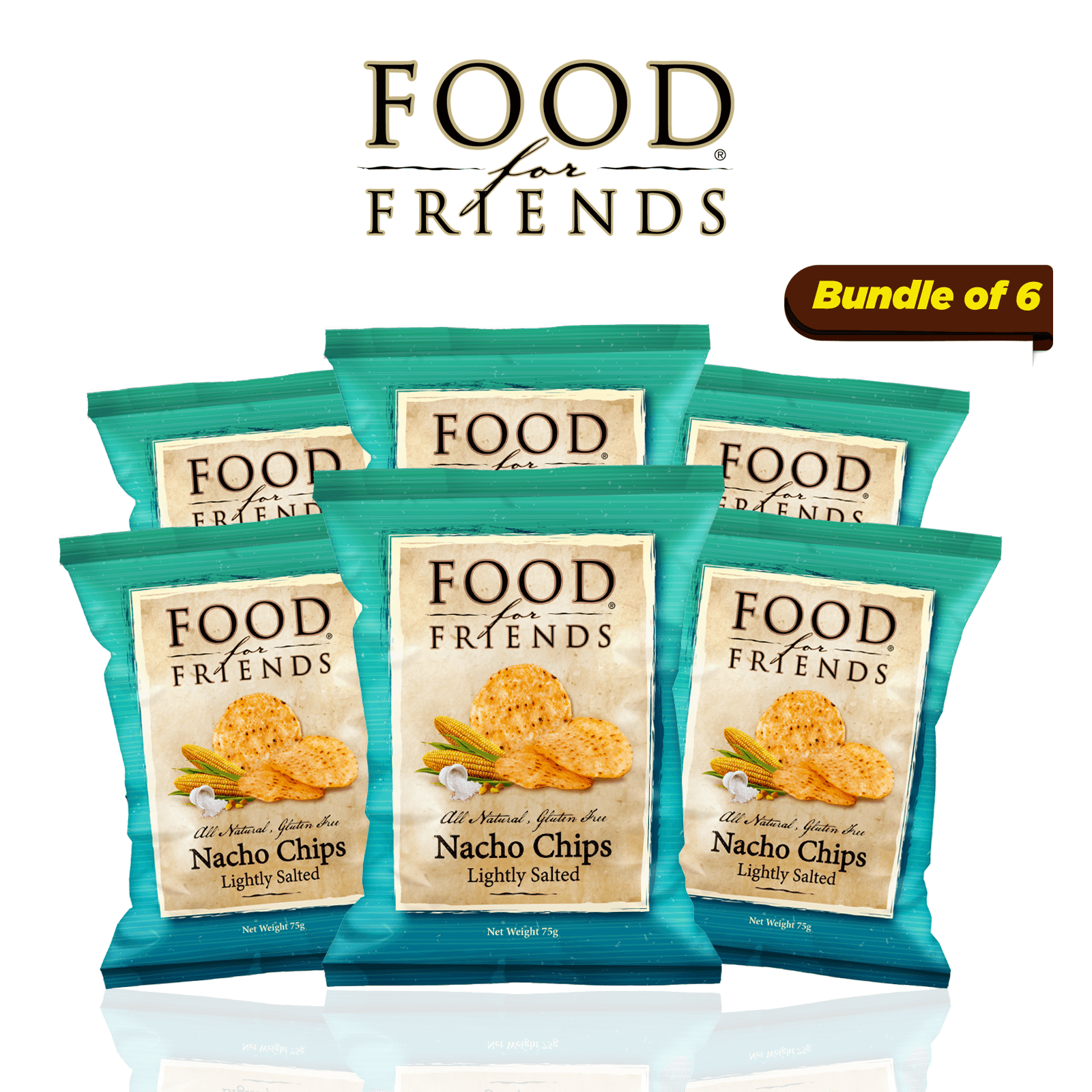 Food For Friends Nacho Chips Lightly Salted (Bundle of 3 & Carton of 6 ...