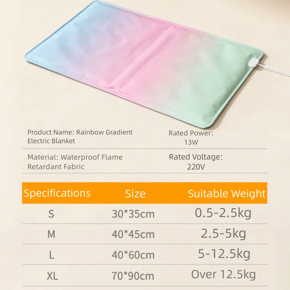 Heating Mat Waterproof Pet Electric Blanket Thermostat Control Anti ...