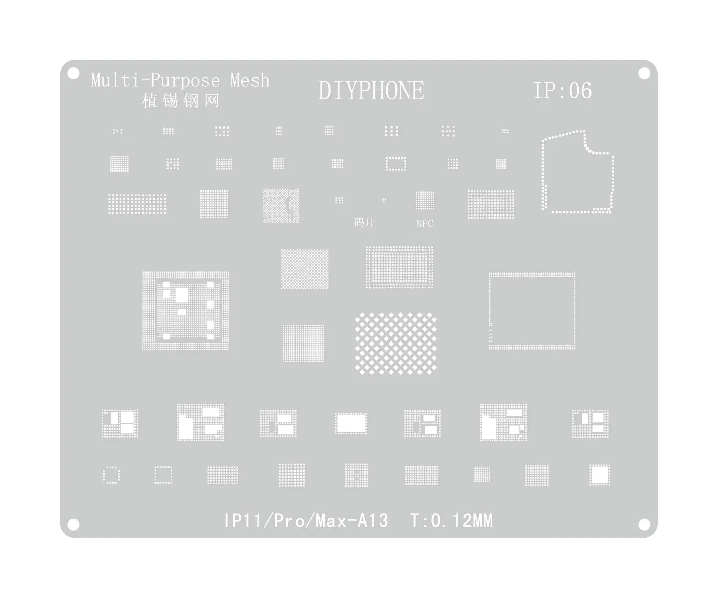 Phonefix Cpu Bga Reballing Stencil Kit For 6 7 8 X 11 12 13 14 15 Pro ...