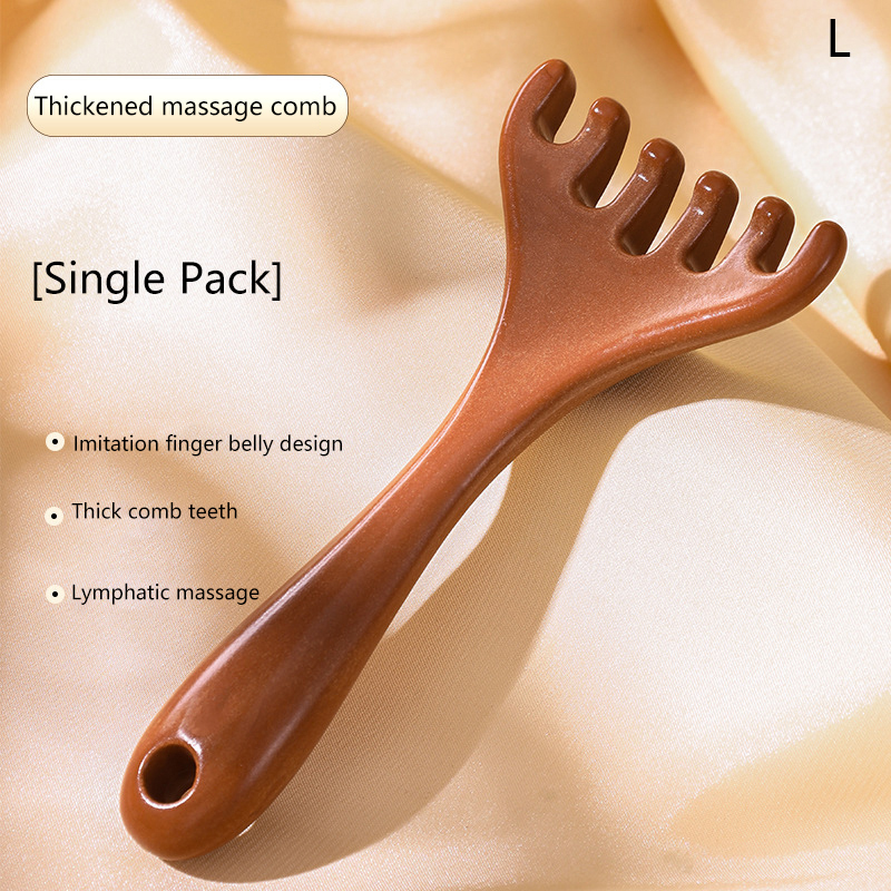 Massage Meridian Comb Six Jaw Resin Head Face Scalp Hair Care Gua Sha ...