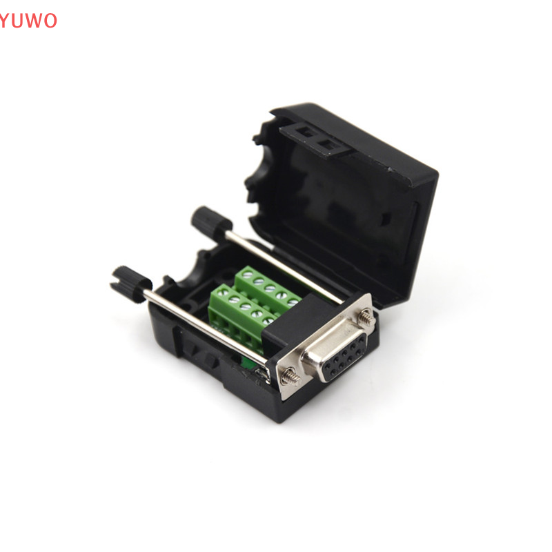 YUWO DB9 Female D-Sub 9 Pin Plug Breakout Terminals Solderless Nut Type ...