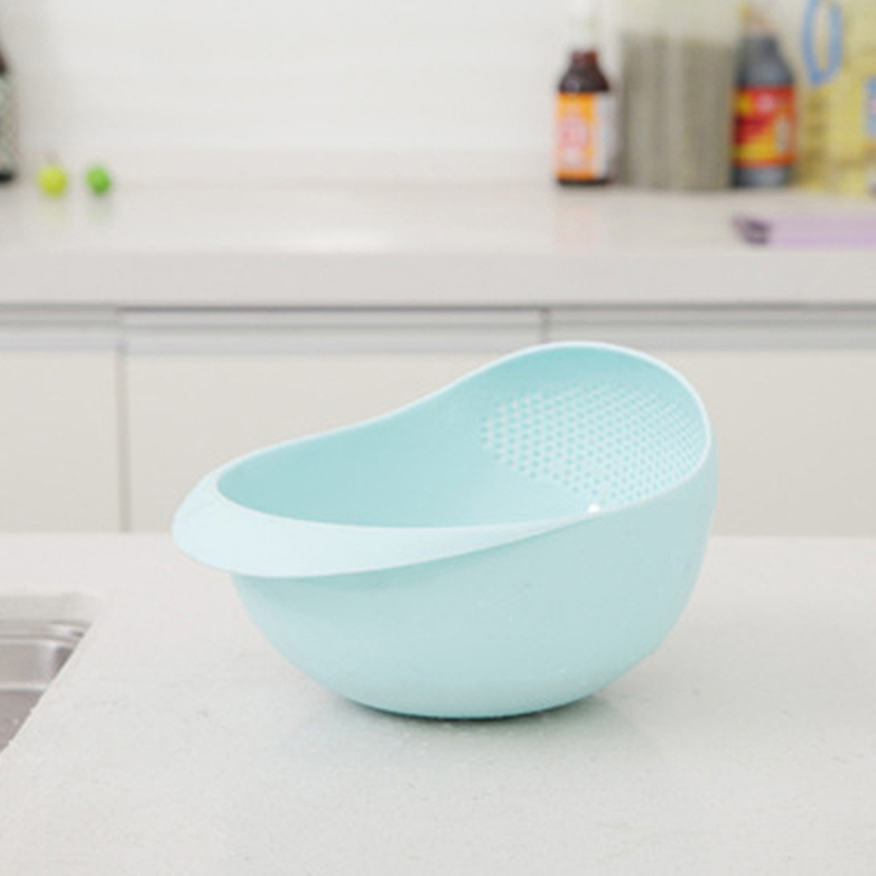 Rice Sieve Plastic Colander Kitchen Drain Basket With Handles Rice Bowl ...