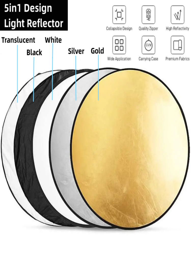 【Hot New Release】 RF01 5in1 Collapsible Round Photography Reflector ...