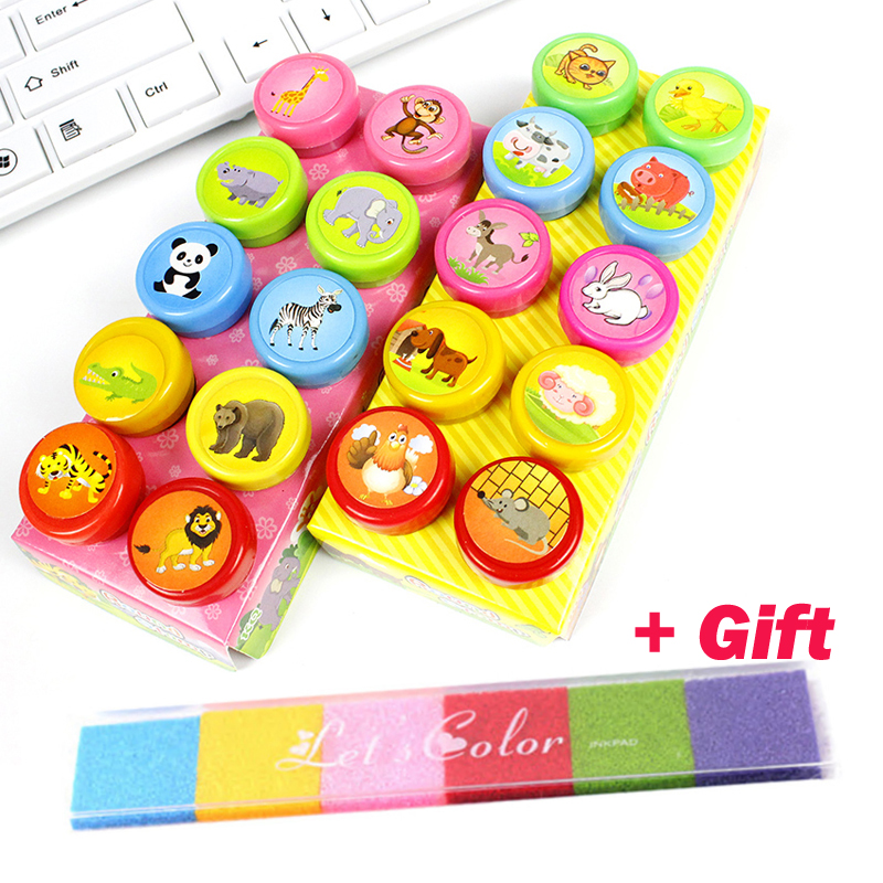【Hot item】Cartoon Animal Children Toy Rubber Stamps Kid Seal Diy School ...