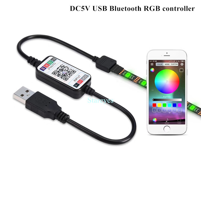 1 Piece Of Dc5v Usb Led Rgb Controller Mini 3key Dimmer Ir 24key Rf ...