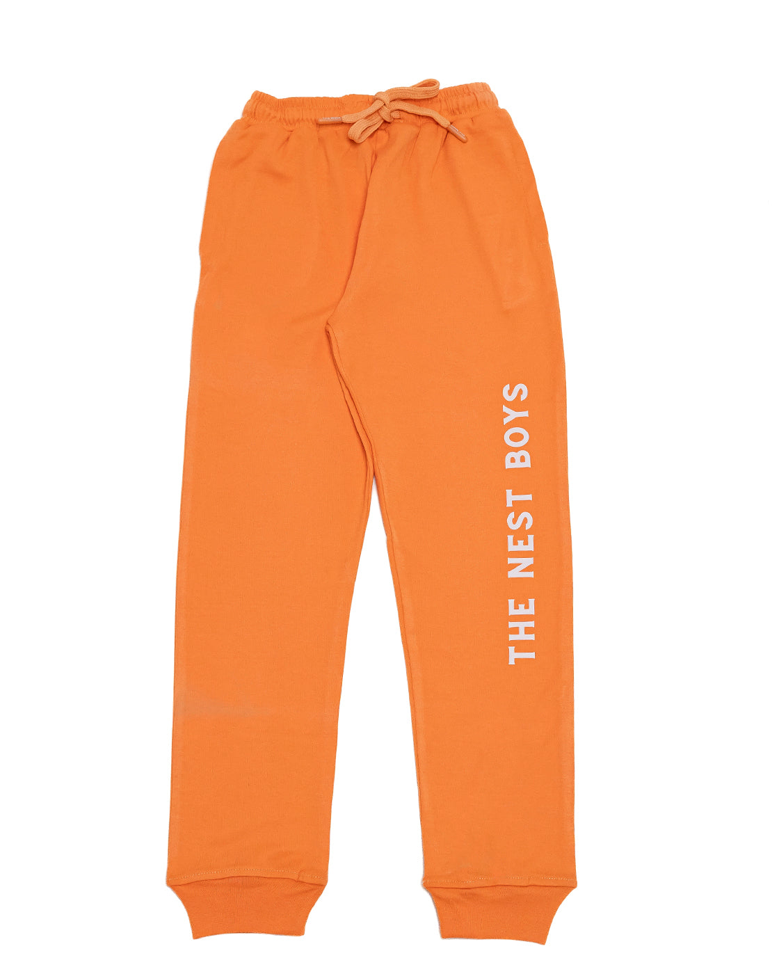 The Nest Kids/Boys Orange Fleece Joggers with Print - Vibrant ...