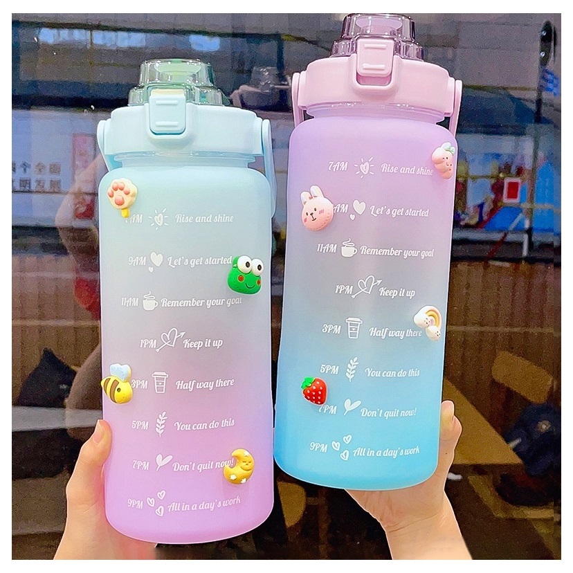 Bình Nước 2 Lít Nhắc Nhở Uống Nước Đúng Giờ Bình Nước 2 Lít Thể Thao Có Vạch Báo Uống Nước