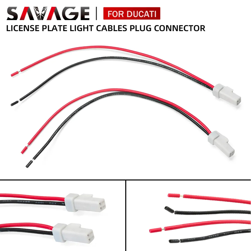License Plate Light Wire Adapters Plug Connector Cables For DUCATI ...