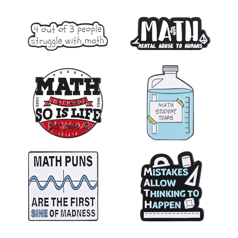 3~6pcs/set Enamel Pin Set Cute Cat Quote Letter Math Oil Painting ...