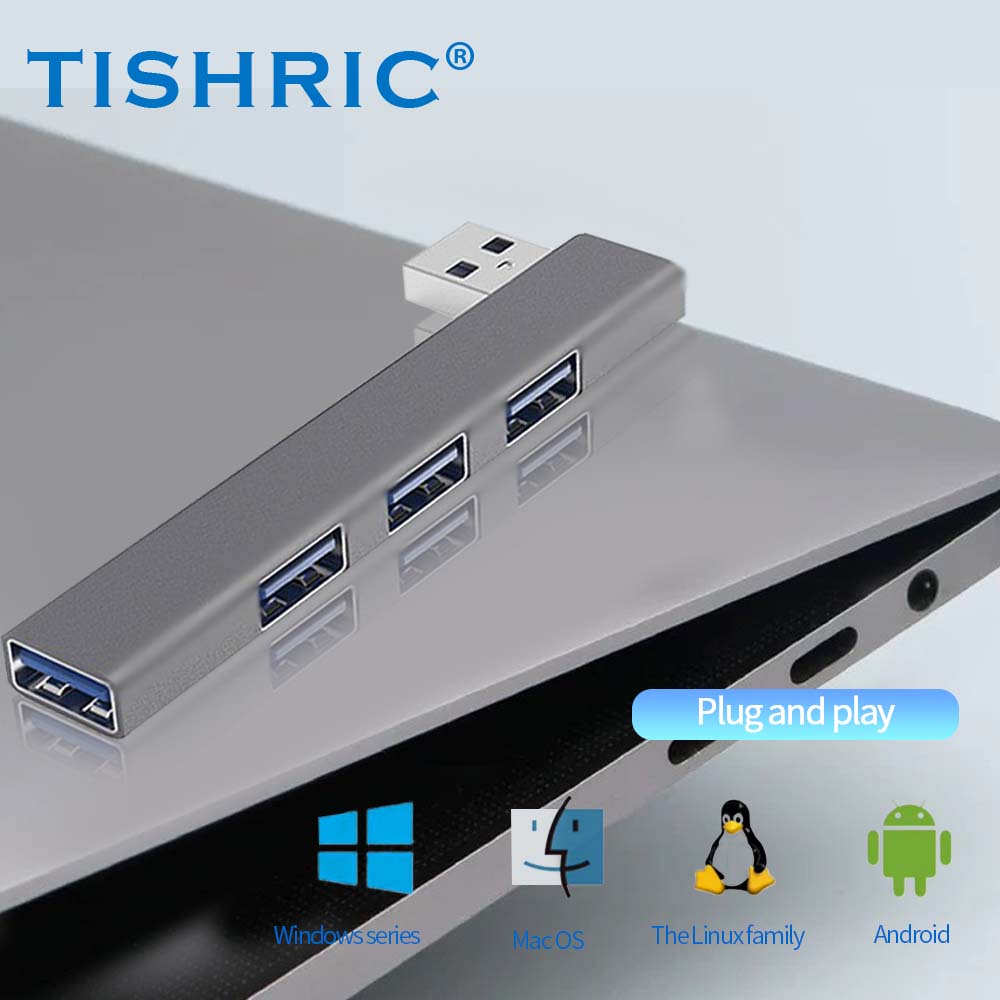 TISHRIC Side Plug-in USB Extender 4 in 1 USB Docking Station 4 Ports ...