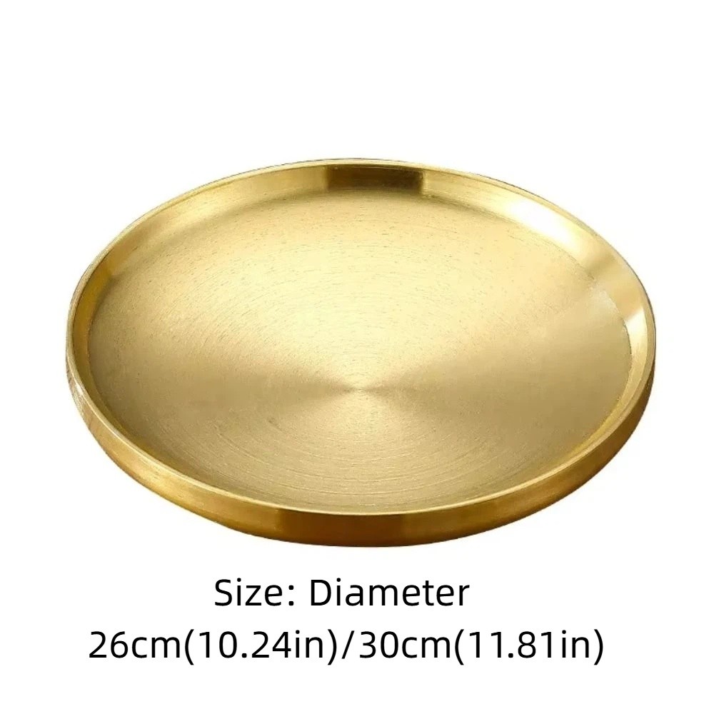 Decorative Food Plate Stainless Steel Retro Metal Tray European Style ...