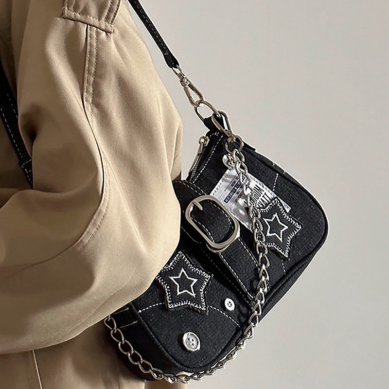 Y2k Fashion Women's Handbags Stars Pattern Cool Girls Underarm Bag ...