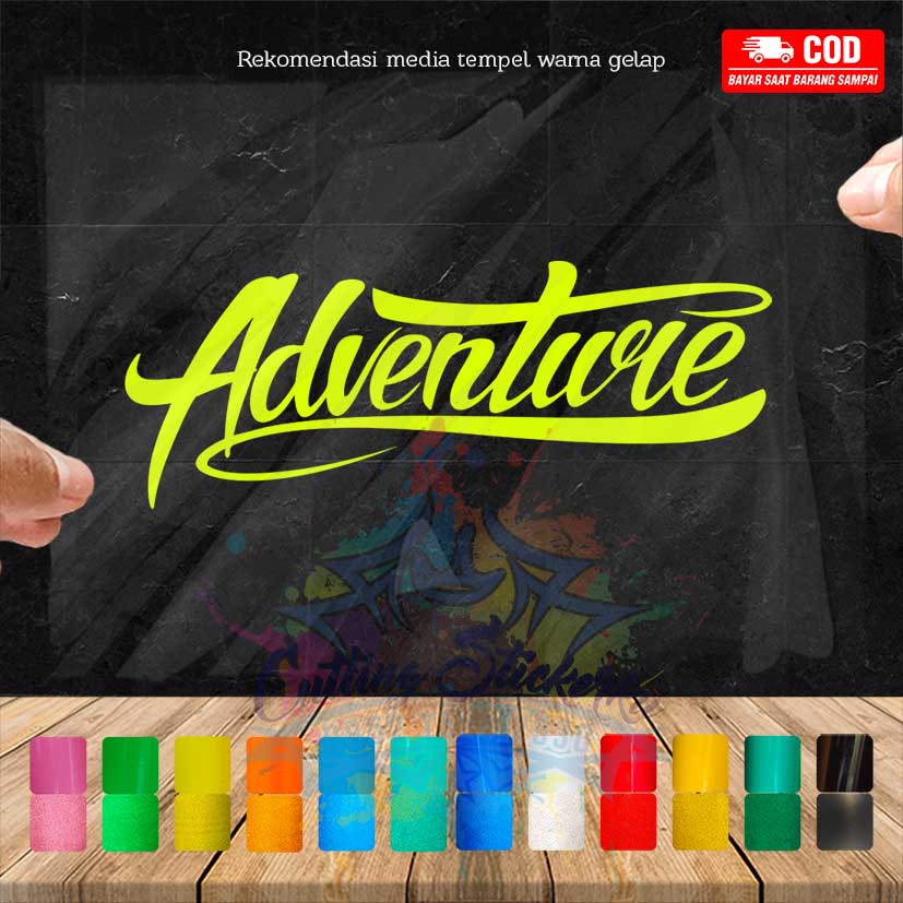 Cutting Stiker Adventure Tipografi Variasi Mobil Tulisan Keren | Lazada ...