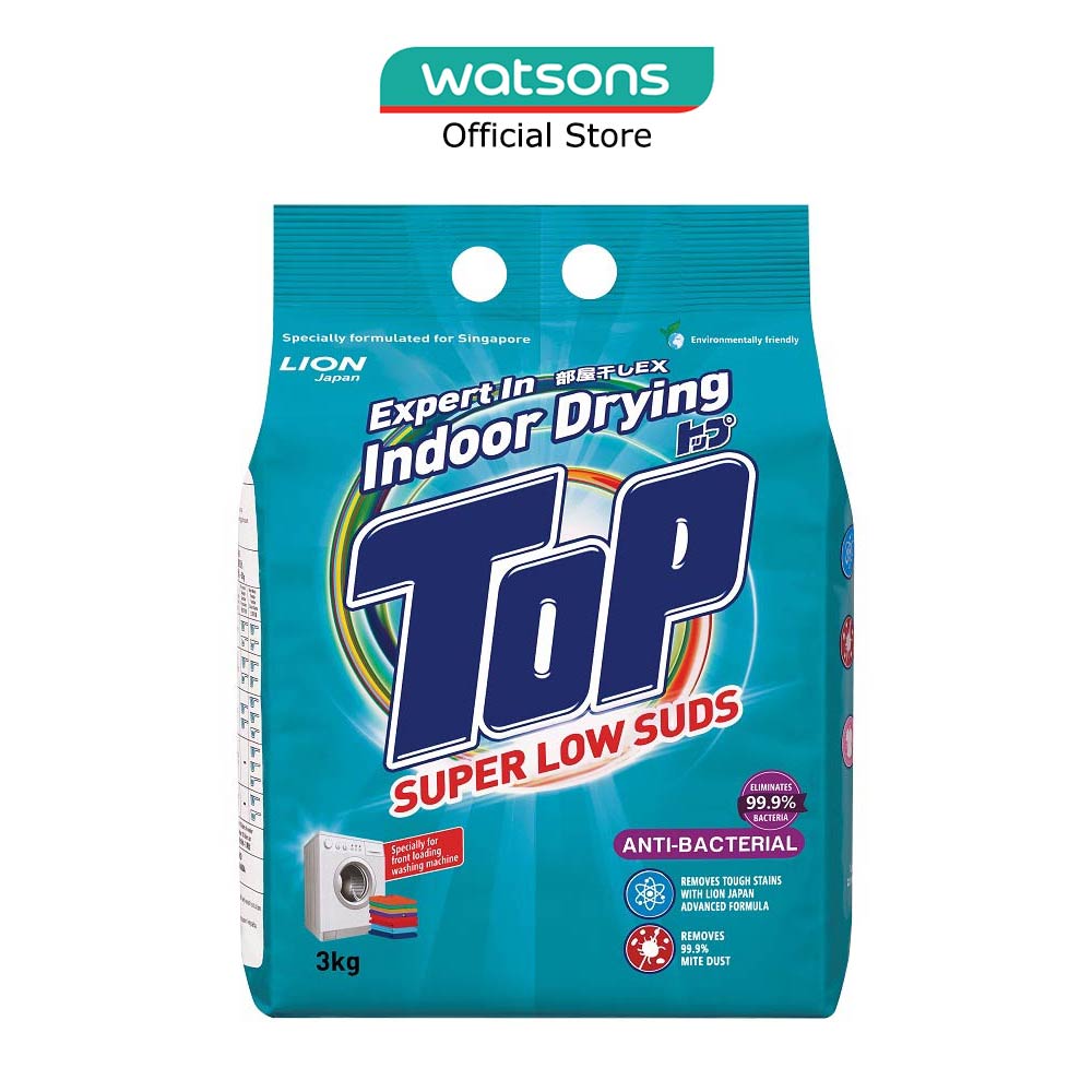 TOP Powder Detergent Super Low Suds Anti-Bacterial 3kg | Lazada Singapore