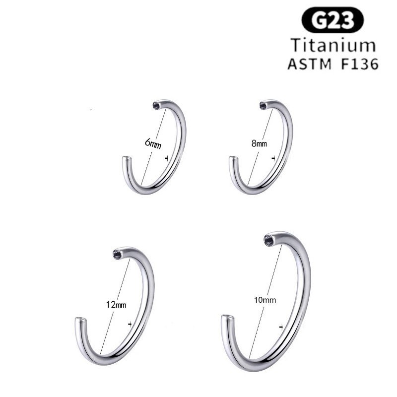 G23 titanium steel C- shaped inner teeth horseshoe ring implant grade ...