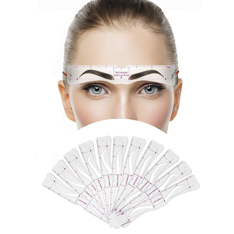 12 Pcs Reusable Eye Brow Drawing Guide Eyebrow Stencil Set Styling ...