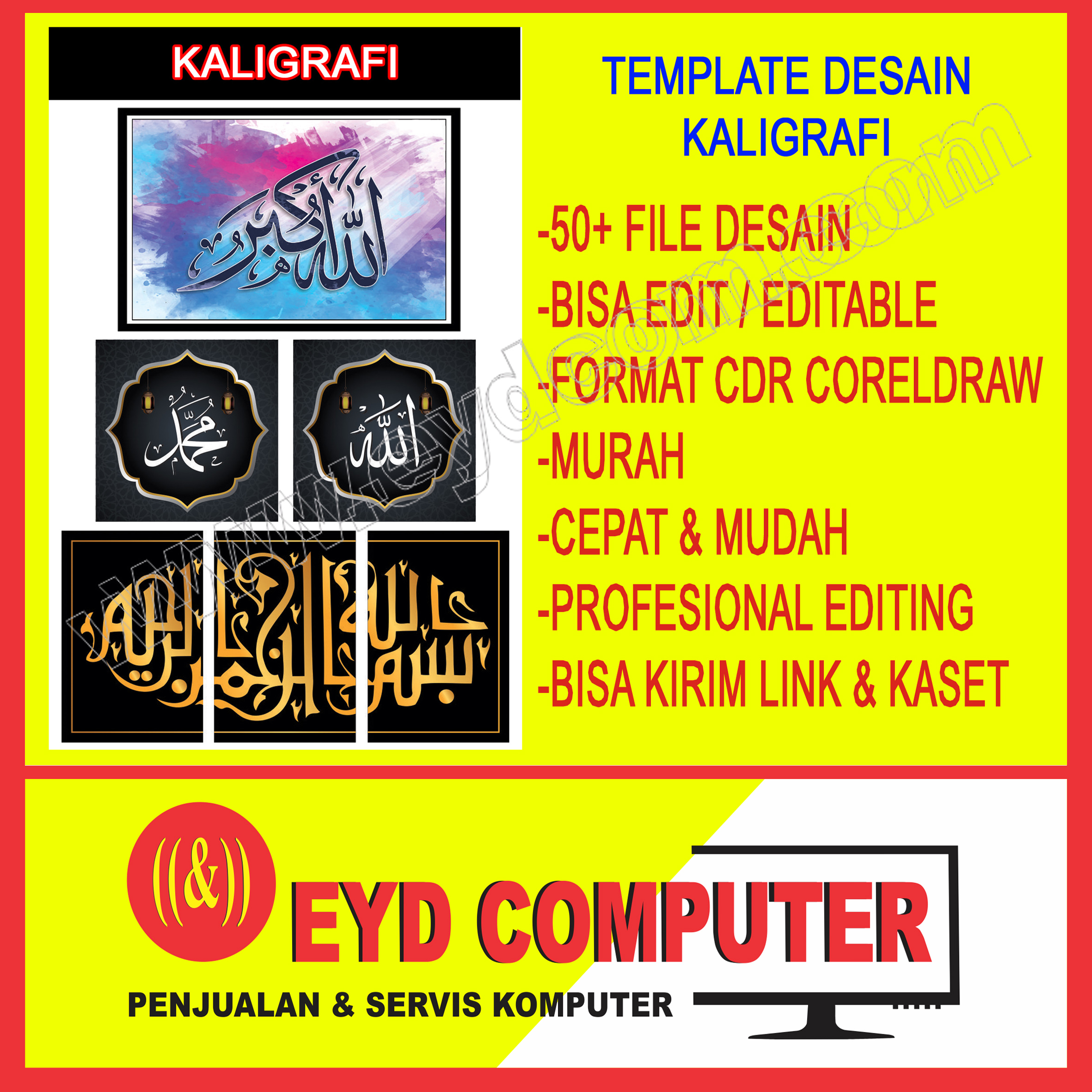 DESAIN KALIGRAFI HIASAN DINDING TEMPLATE CDR CORELDRAW | Lazada Indonesia