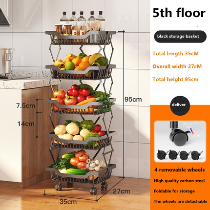 Kitchen rack stainless steel floor multi-layer storage rack multi ...