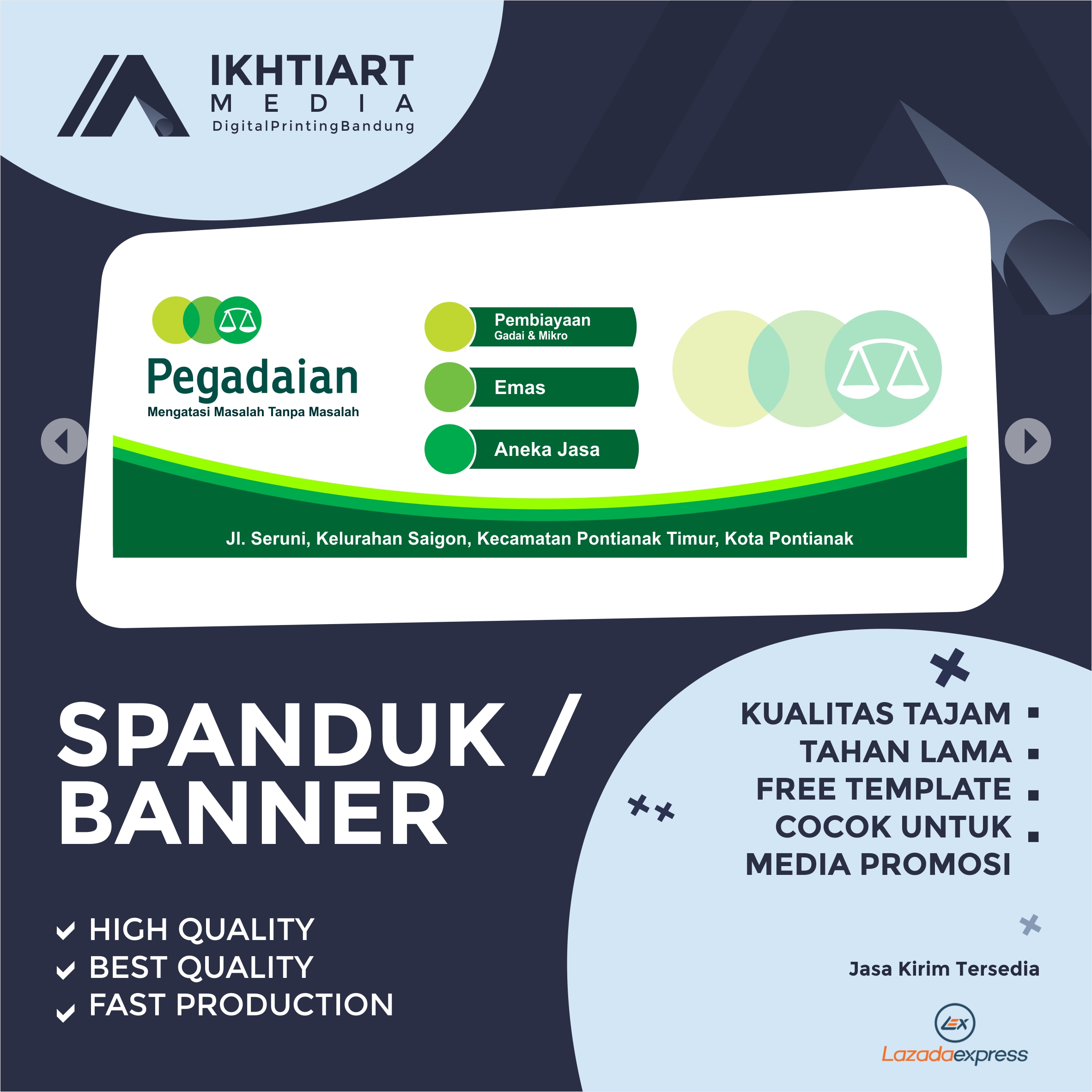 Spanduk Banner Backdrop Pegadaian 300X100 | Lazada Indonesia