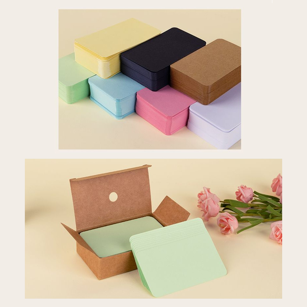 SF 100pcs/box Kraft Paper Card Color Blank Business Card Message Thank ...