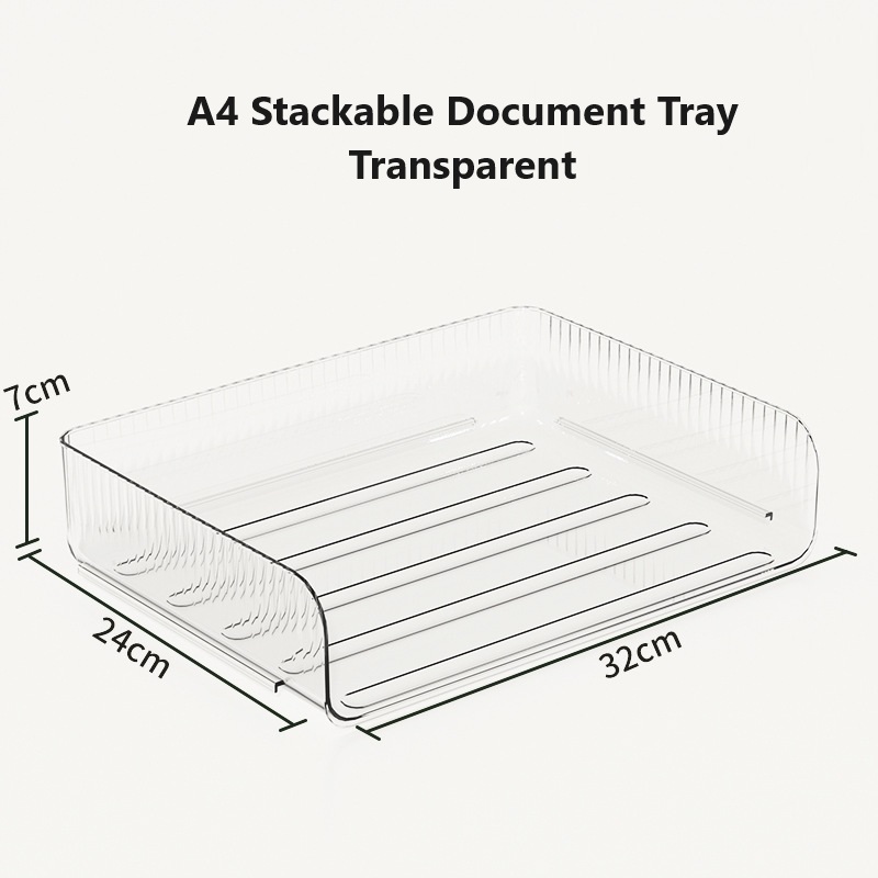 Singapore A4 Stackable Document Tray Transparent Clear Table Organizer ...