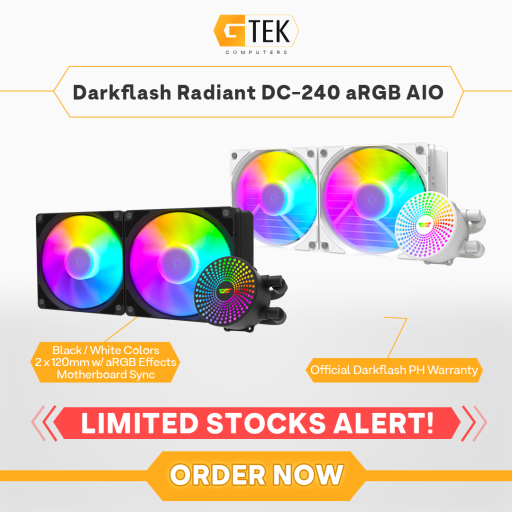 COD DarkFlash Radiant DC-240 240mm AIO Liquid CPU Cooler w aRGB ...