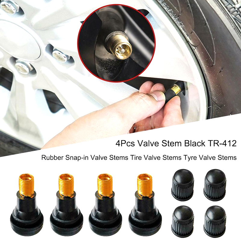 4Pcs TR412 Chrome Alloy Tubeless Rubber Wheel Tyre Valve For Cars ...
