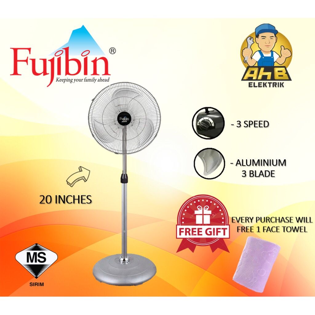 FUJIBIN INDUSTRIAL ALUMINIUM 20'' INCH STAND FAN 3BLADE FBS-20 ...
