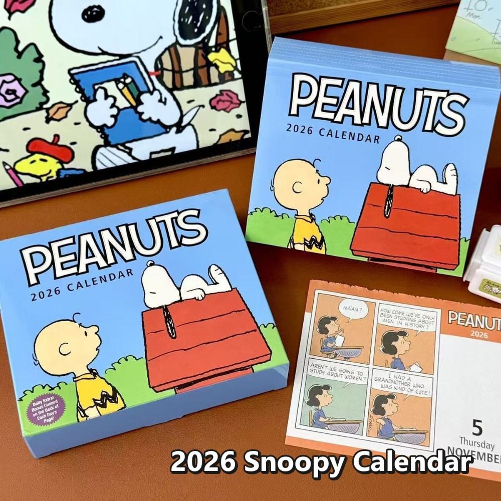 Cute Comic Style 2026 Snoopy Calendar Desktop Decoration Tearable ...