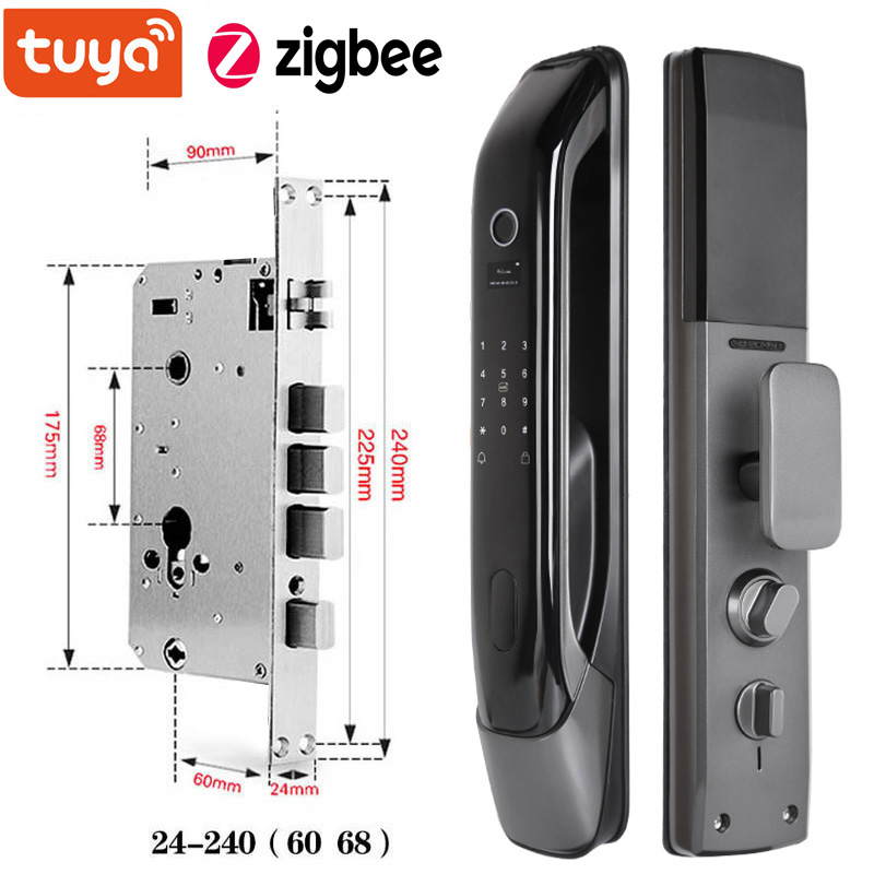 Tuya Zigbee Electronic Smart Door Lock Biometric Fingerprint Card ...