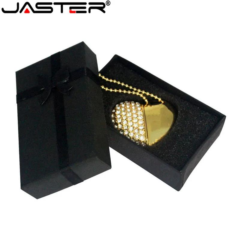 Measuring pen drive GB gift box drive 64 crystal heart necklace USB ...