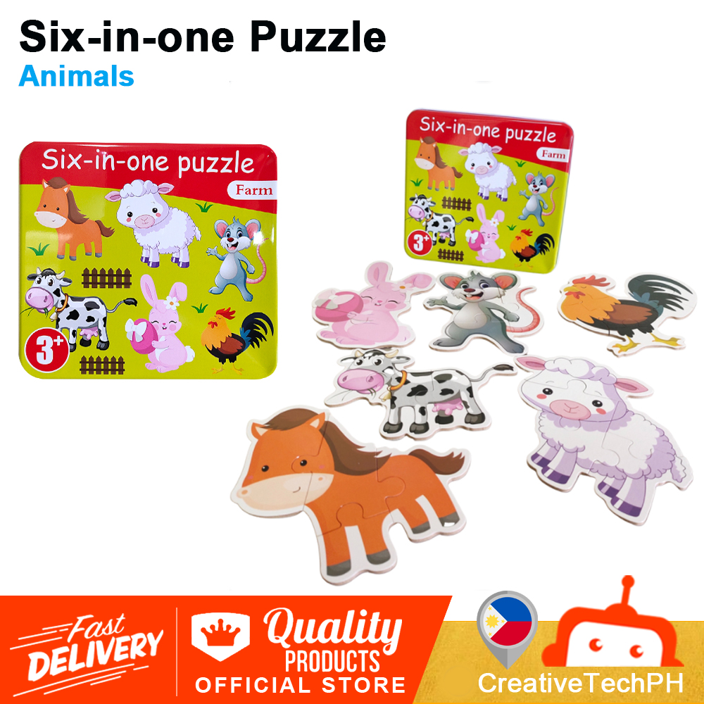 ANIMALS Puzzle Six in One Puzzle Toys for Kids | Lazada PH