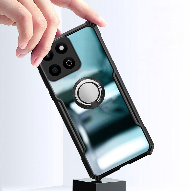 For Honor X7C Case Hard Clear Transparent Shockproof Armor Car Adsorb ...