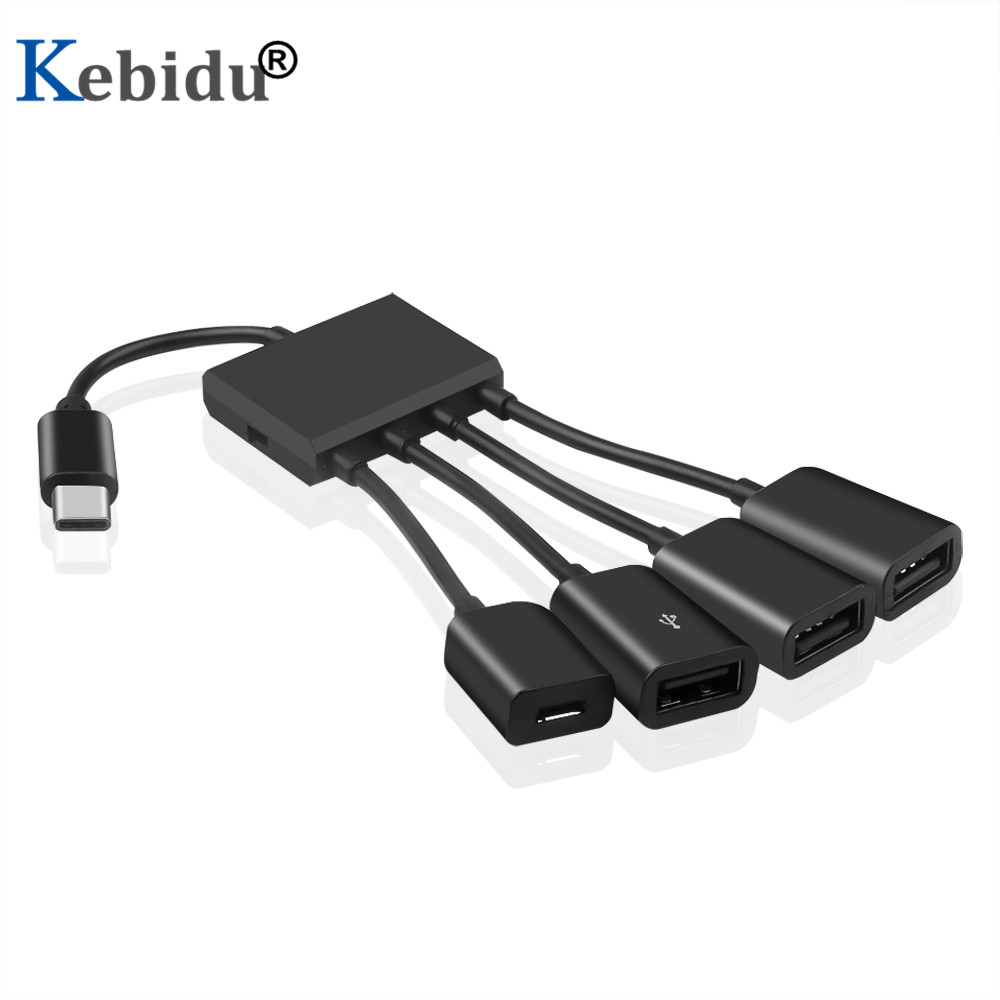 【The Timber Loft】Kebidu Multiple USB C Hub OTG 4 Port Type-C USB Power ...