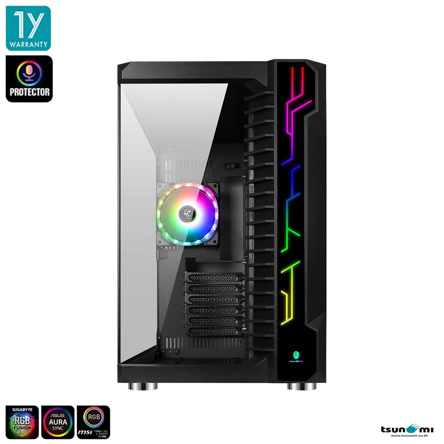 เคสคอมพิวเตอร์ Tsunami Protector Vision II Sound Sync ARGB Panorama ...