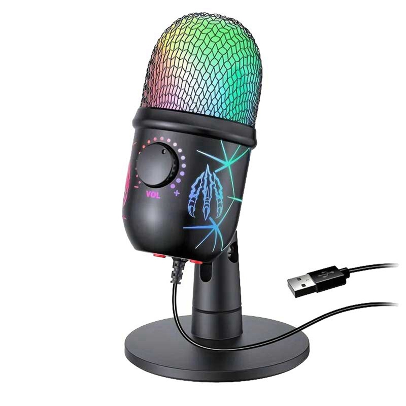 USB Condenser Microphone Set Kit Wire Game Live Recording Studio ...