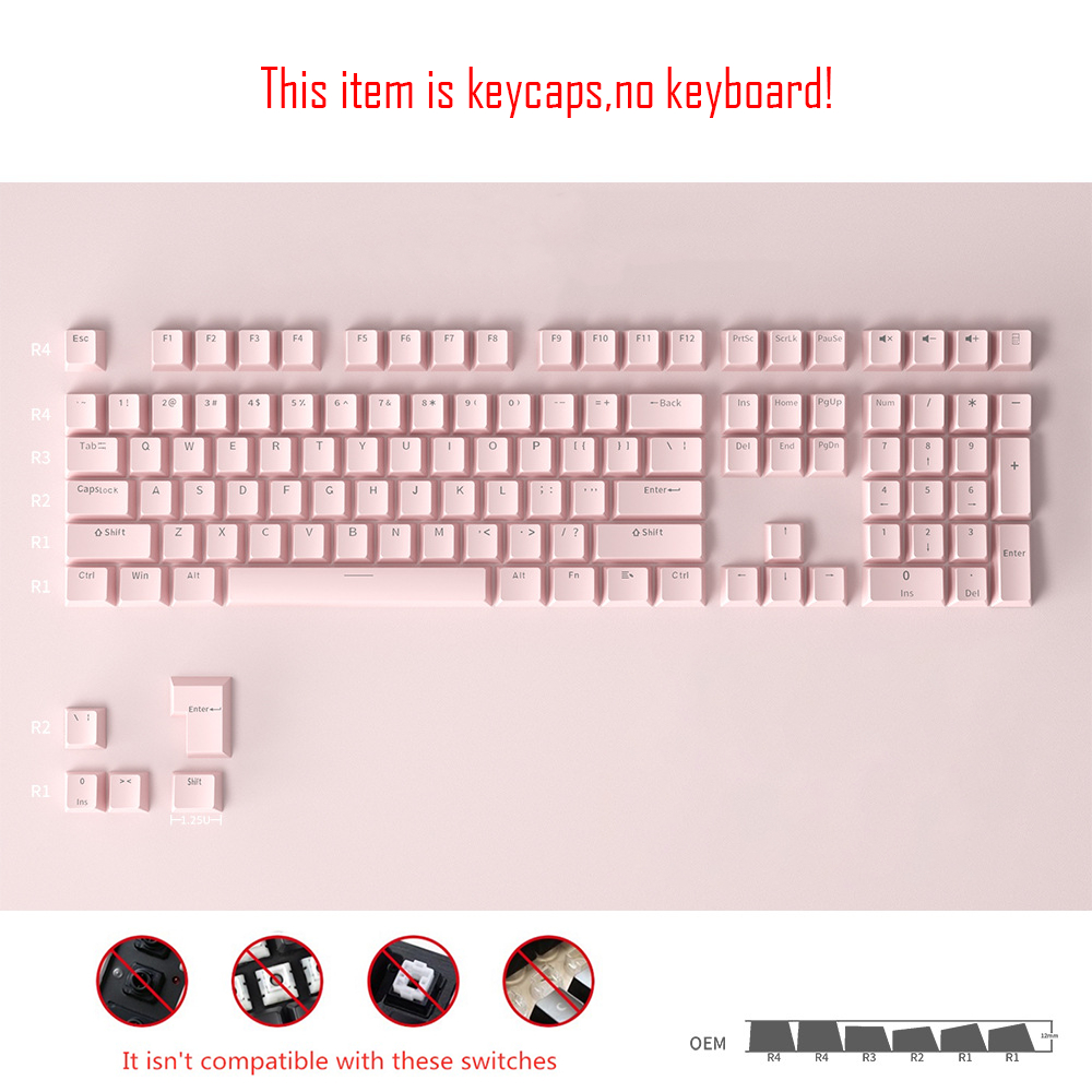 COD FEKER ABS Keycaps 113 Keys OEM Profile Backlight for RK61 RK71 ...